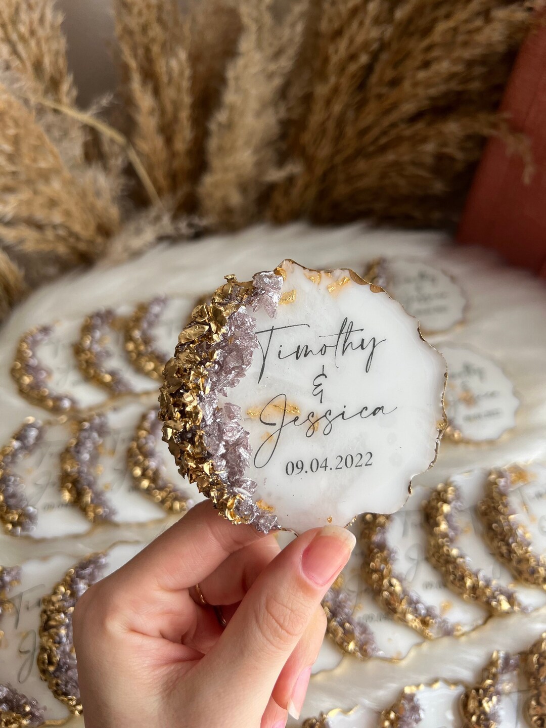 EPOXY Personalized Decorated Epoxy Magnet Epoxy Favor Engagement Gift ...