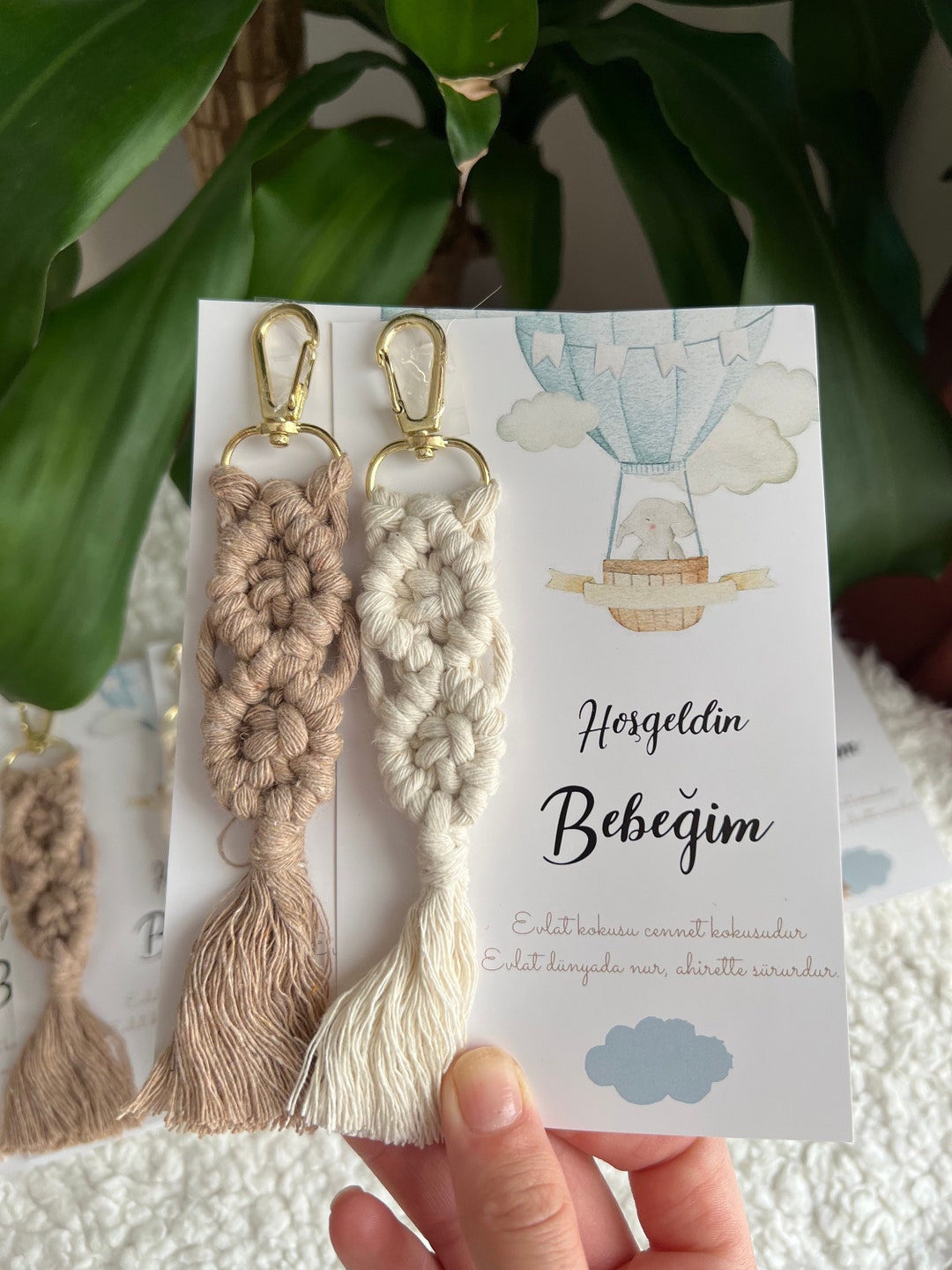 Macrame Keychains Welcome Home Baby Gift Newborn Favor New Baby Gift ...