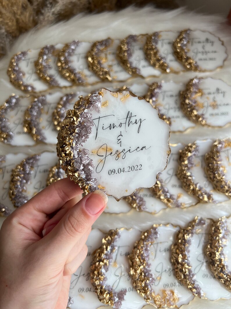 EPOXY Personalized Decorated Epoxy Magnet Epoxy Favor Engagement Gift ...