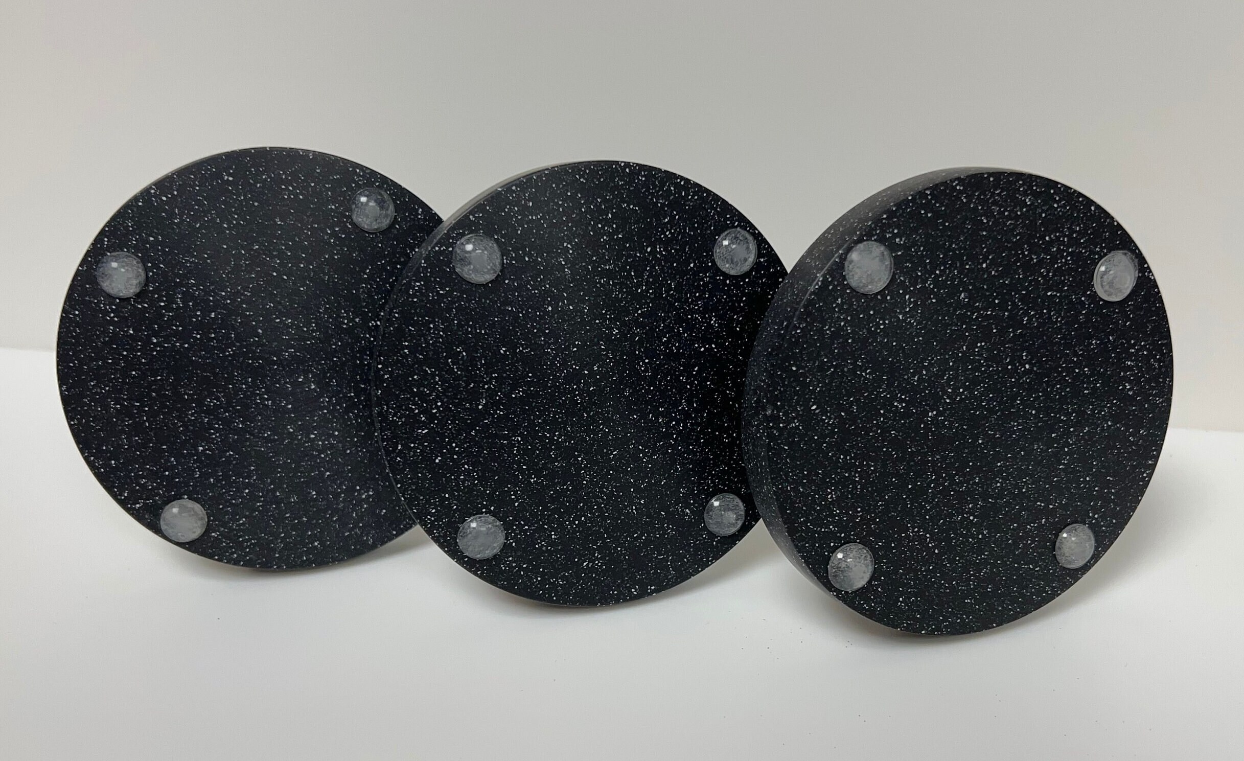 Black Solid Surface Coasters Pack of 3 - Etsy