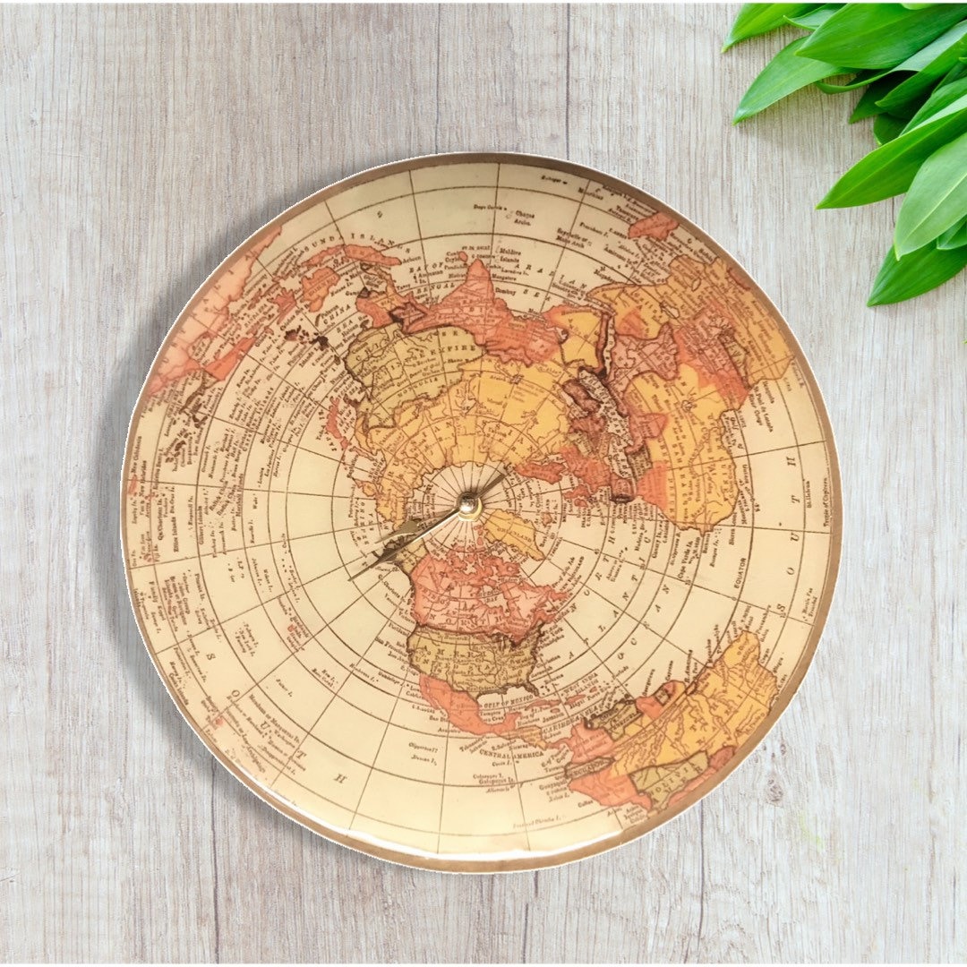 Handcrafted Flat Earth Clock - Etsy