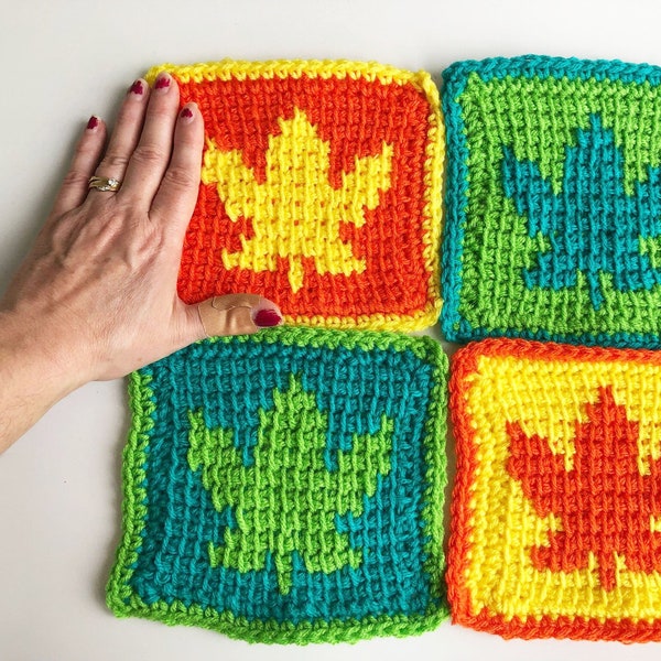 Crochet Maple Leaf Granny Square - Etsy