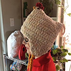 PATTERN Crochet Chicken Adult Hat Soft Warm - Etsy