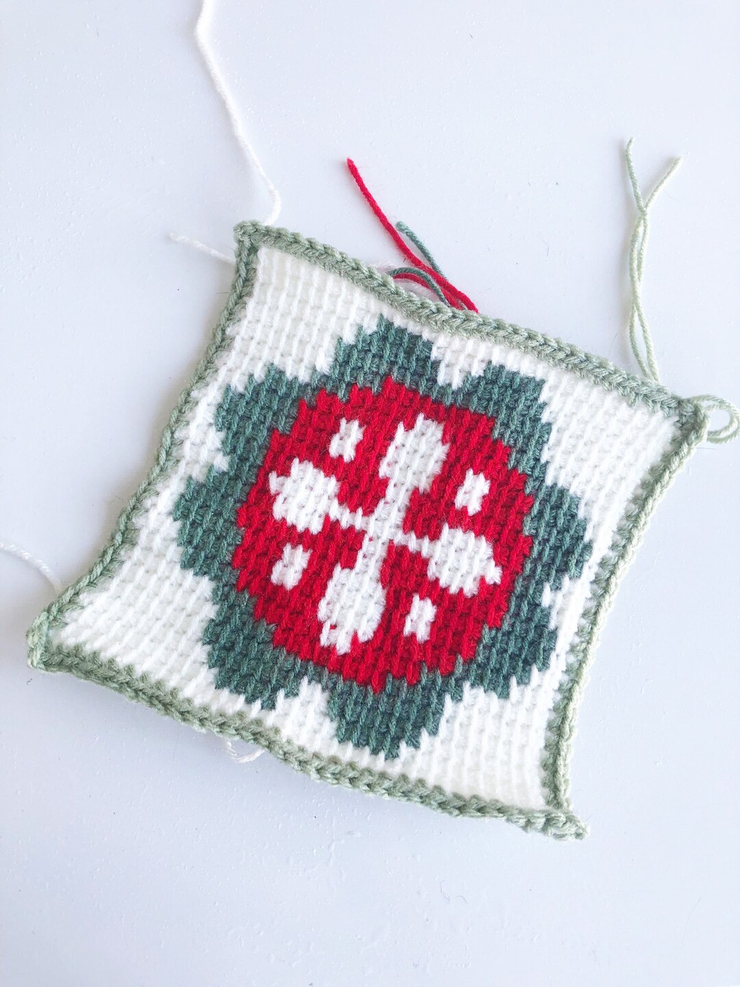 Scandinavian Flower Art Crochet Graphghan Block PATTERN Tunisian Simple ...