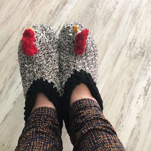 Crochet Chicken Slippers Pattern: Super Bulky Yarn (PDF Pattern) - Etsy