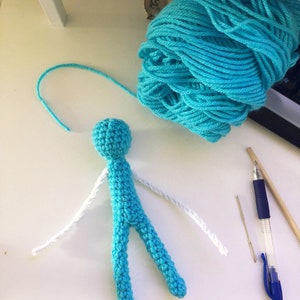 Pattern Bendable Stick Figure Crochet Doll Pattern Seven Inches Tall ...