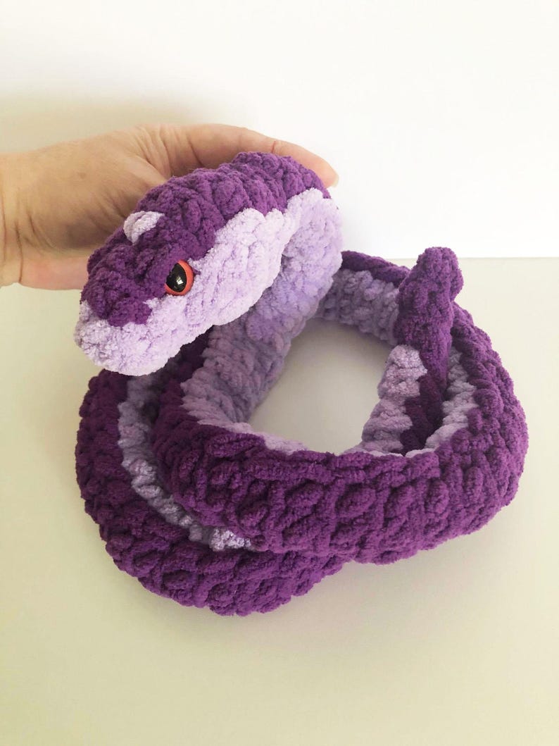 Pattern Plushie Snake Crochet Pattern WITH VIDEO Two-toned Light Belly ...