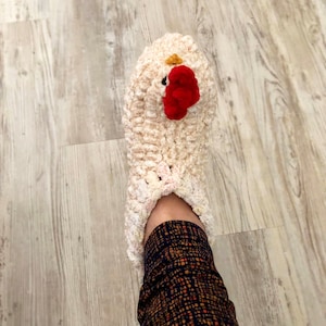 Crochet Chicken Slippers Pattern: Super Bulky Yarn (PDF Pattern) - Etsy