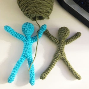 Pattern Bendable Stick Figure Crochet Doll Pattern Seven Inches Tall ...