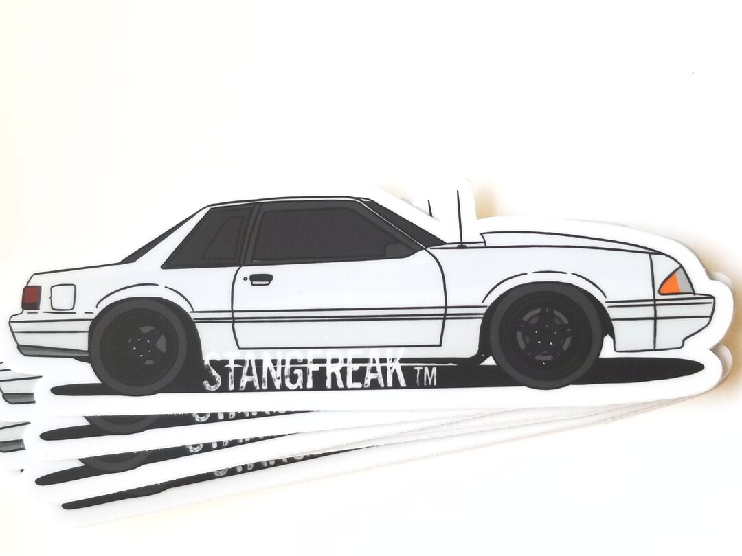 White Foxbody Mustang Sticker, Mustang Merch, LX Foxbody Sticker, 5.0 ...