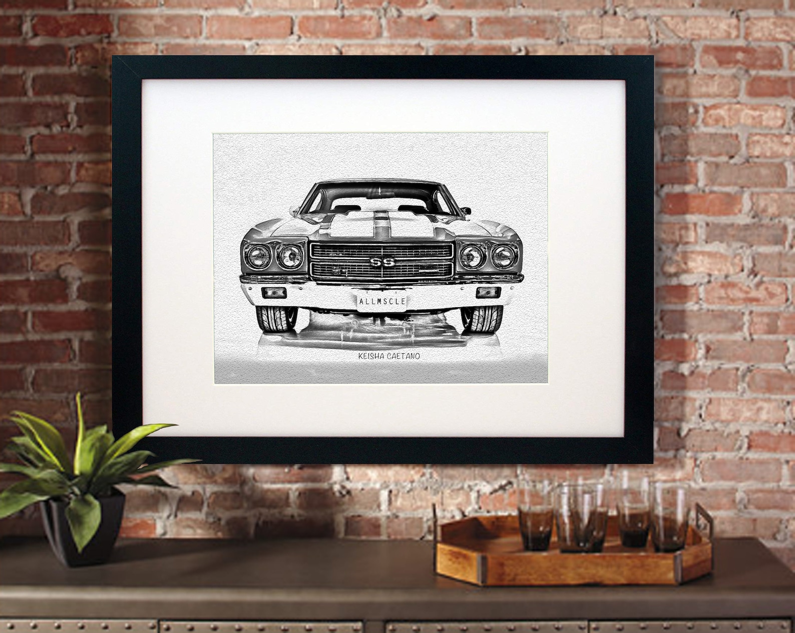 1970 Chevy Chevelle Drawing, Chevy Chevelle, Classic Car Art, Man Cave ...