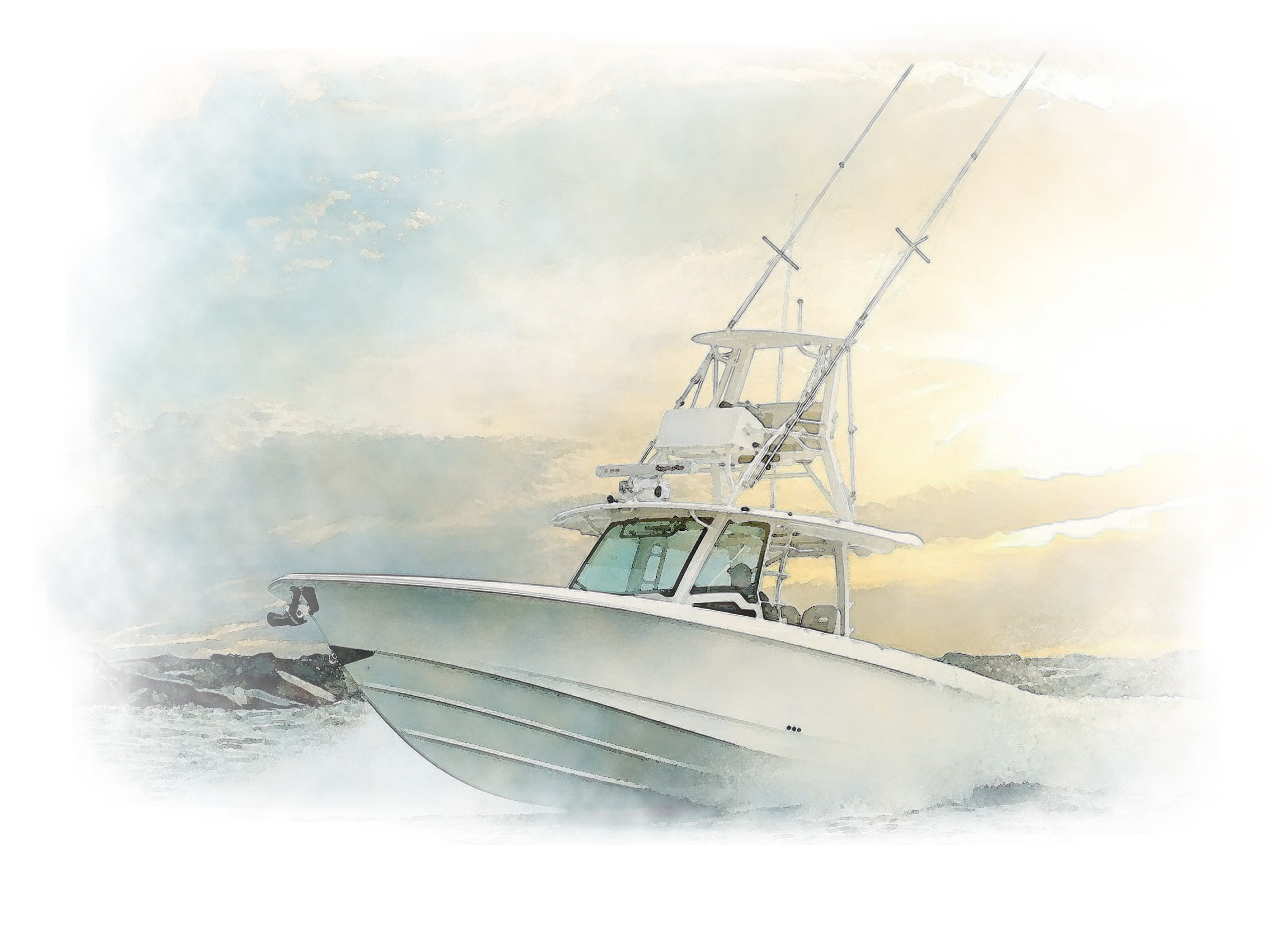 Custom Boat Watercolor Painting, Boat Picture, Nautical Wall Decor ...
