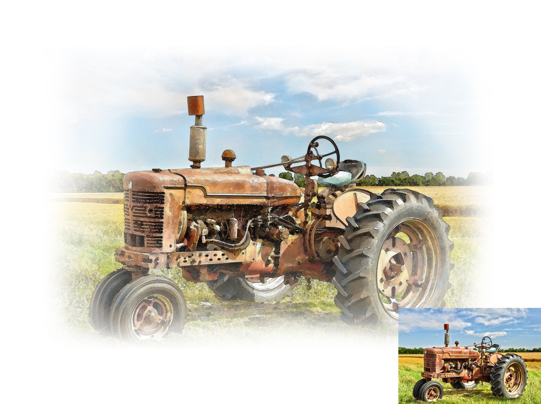 Custom Tractor Portrait , Tractor Watercolor, Tractor Painting, John ...