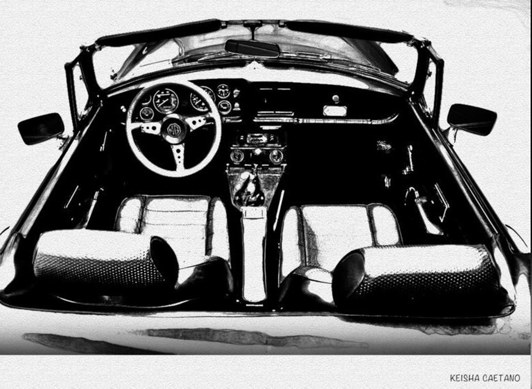 MG MGB Drawing, Transportation Decor, Automotive Wall Art, Car Gifts ...