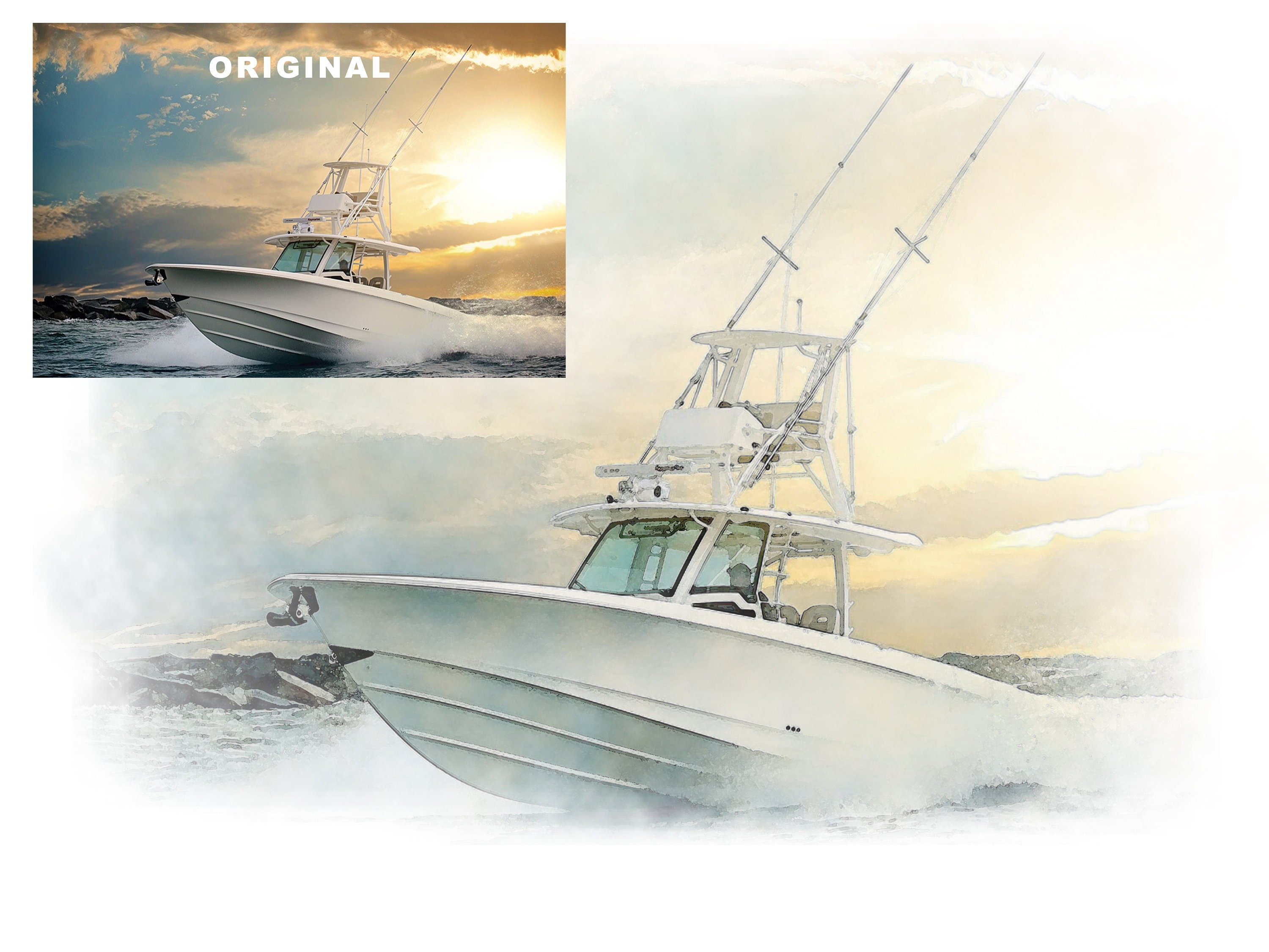 Custom Boat Watercolor Painting, Boat Picture, Nautical Wall Decor ...