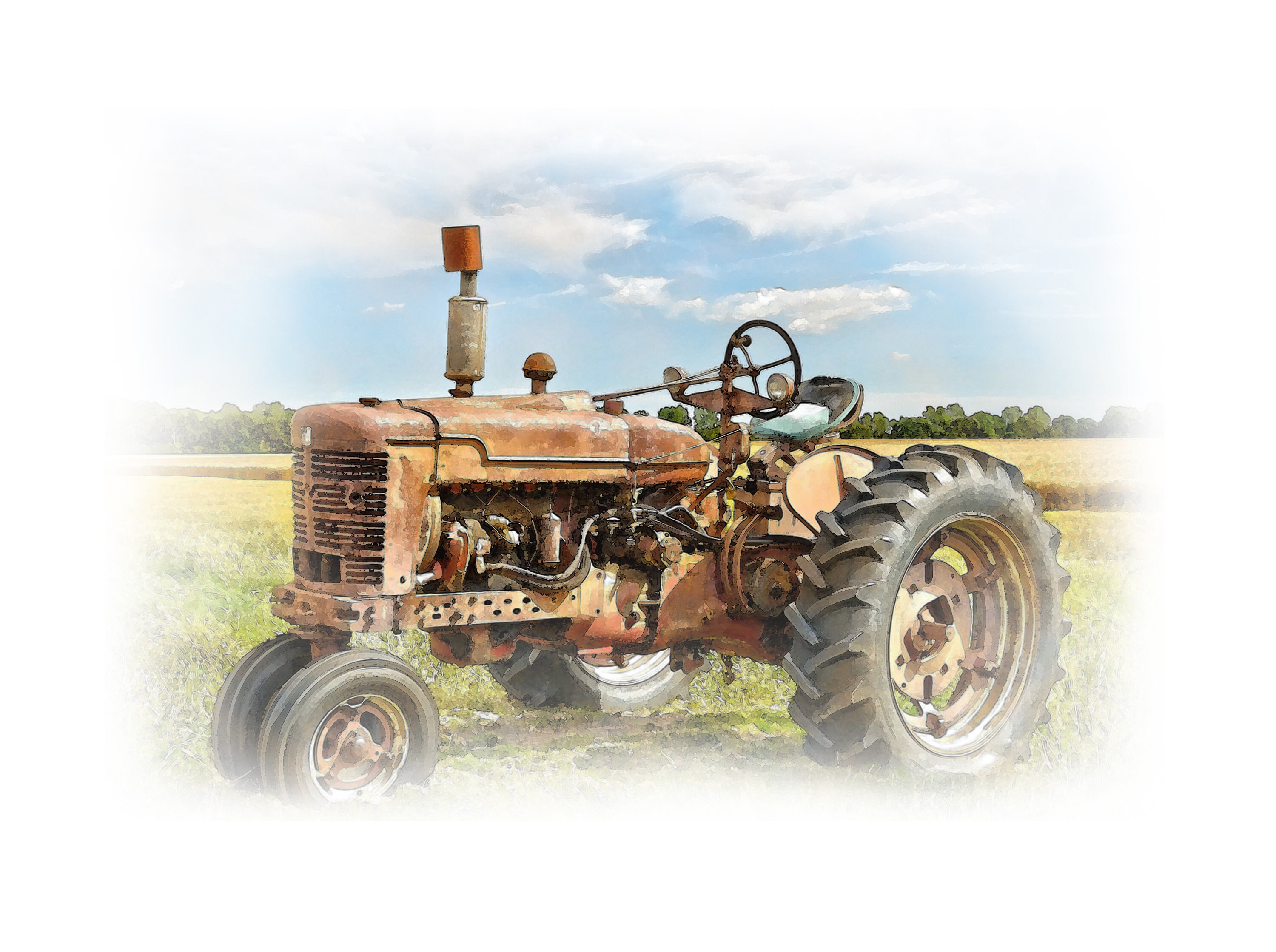 Custom Tractor Portrait , Tractor Watercolor, Tractor Painting, John ...