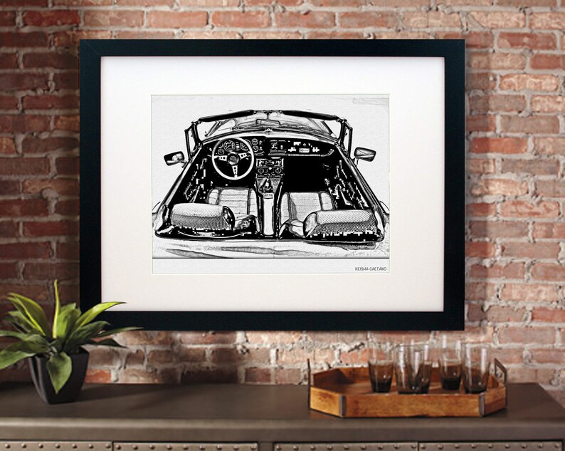 MG MGB Drawing, Transportation Decor, Automotive Wall Art, Car Gifts ...