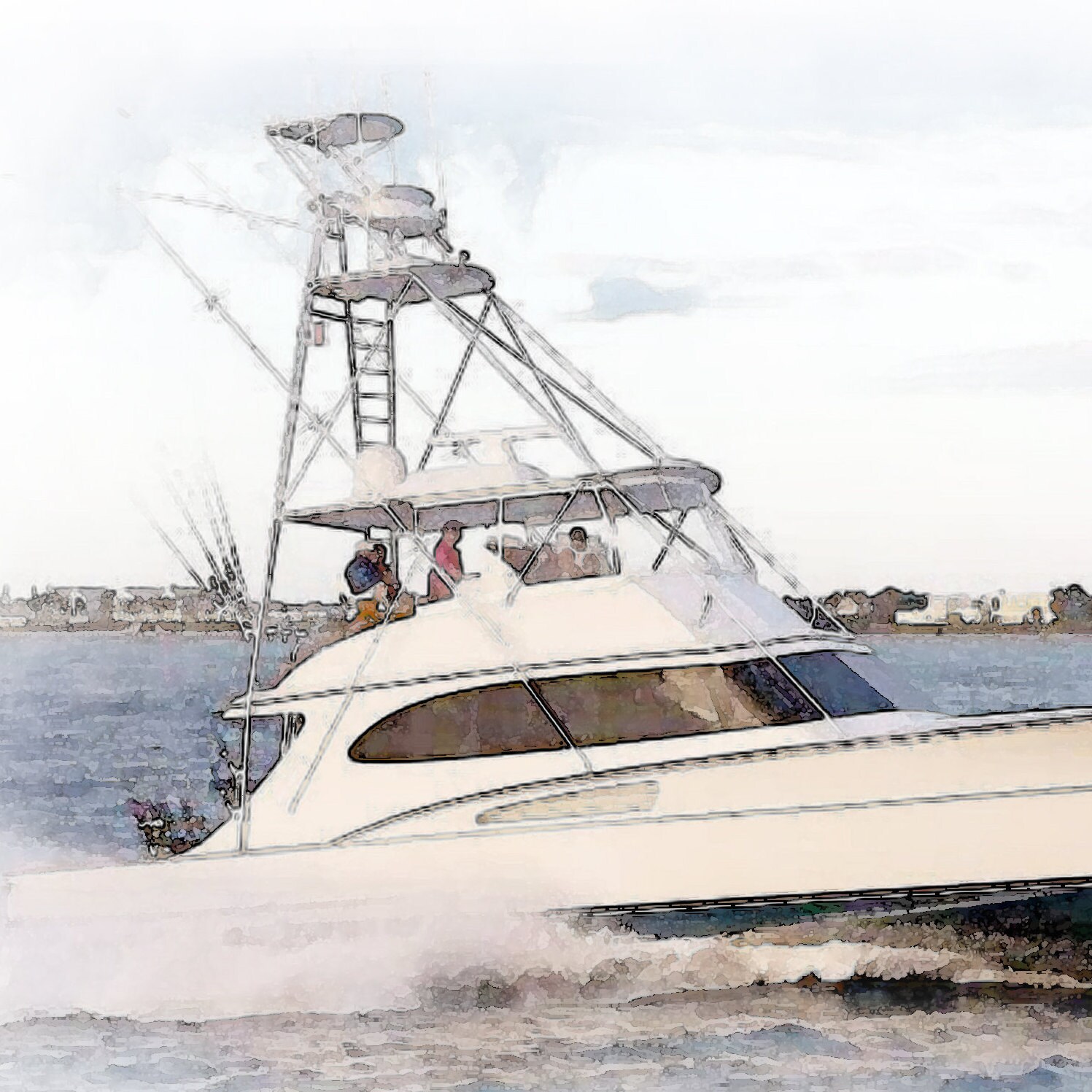 Custom Boat Watercolor Painting, Boat Picture, Nautical Wall Decor ...