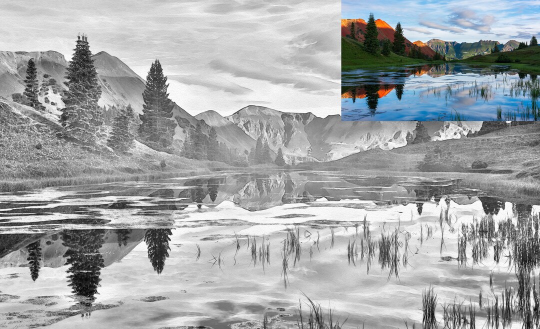 Custom Landscape Drawing From Photo, Custom Landscape Drawing ...