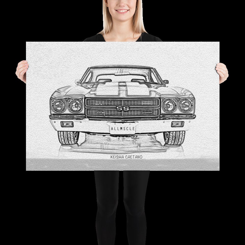 1970 Chevy Chevelle Drawing Chevy Chevelle Classic Car Art - Etsy
