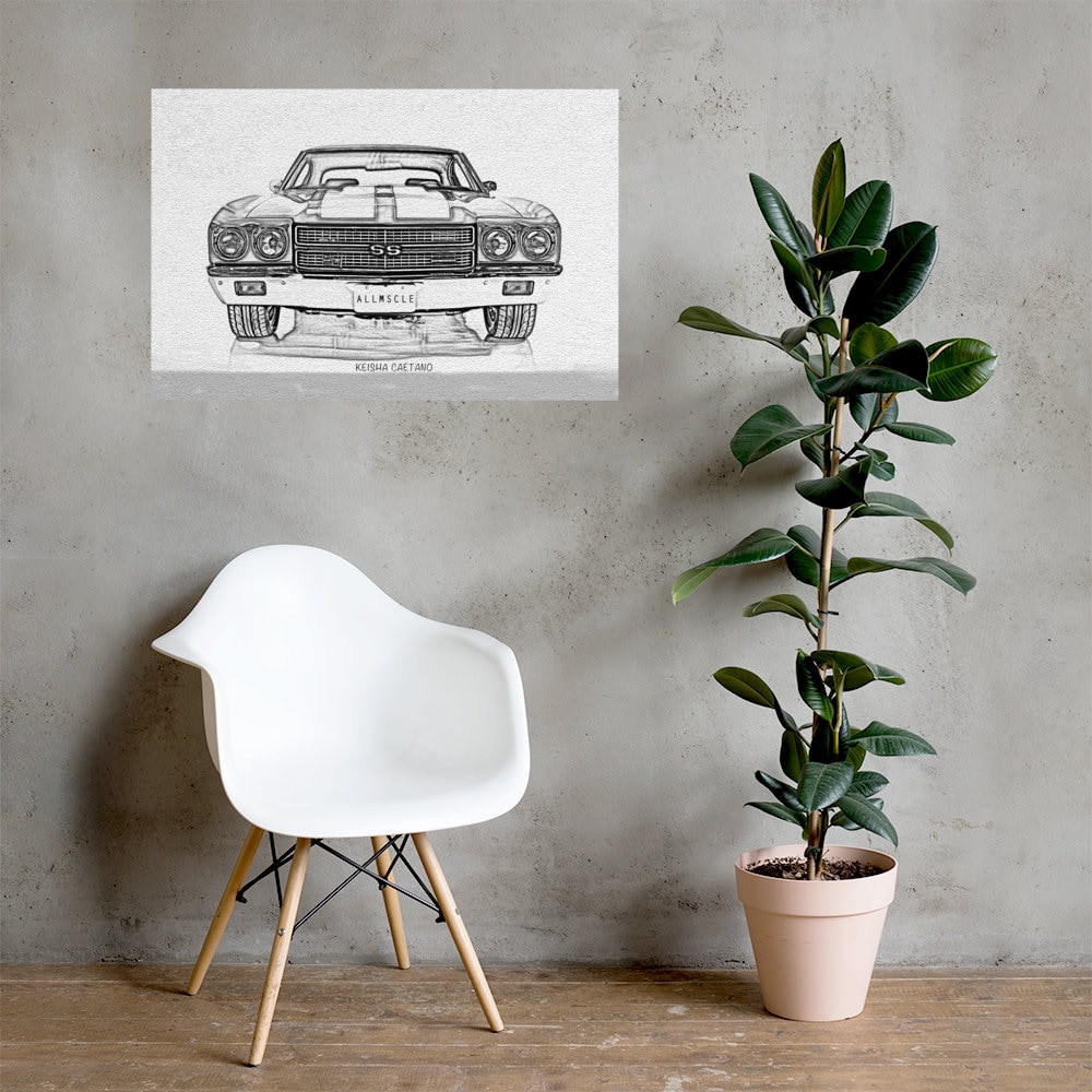 1970 Chevy Chevelle Drawing Chevy Chevelle Classic Car Art - Etsy