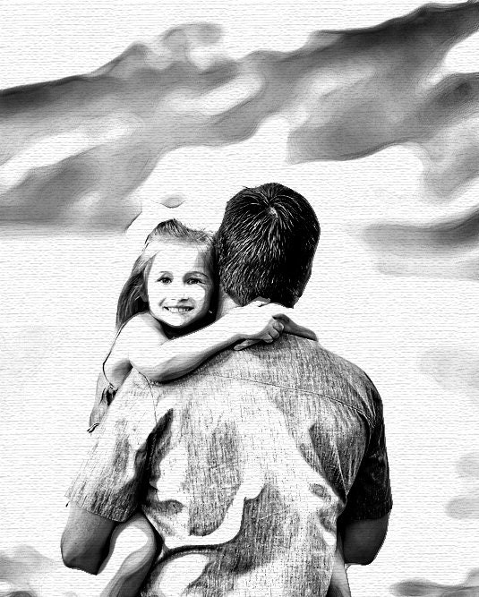 Custom Dad Drawing Dad Gift Love My Daddy Drawing From | Etsy