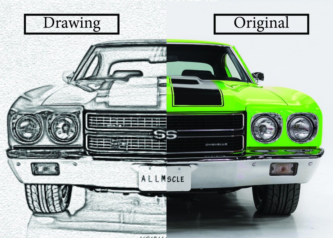 Custom Car Drawing, Custom Vehicle Portrait Illustration, Personalized ...