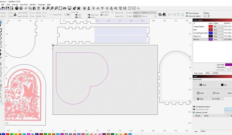 Heart Box With Living Hinges - Lightburn File - Etsy
