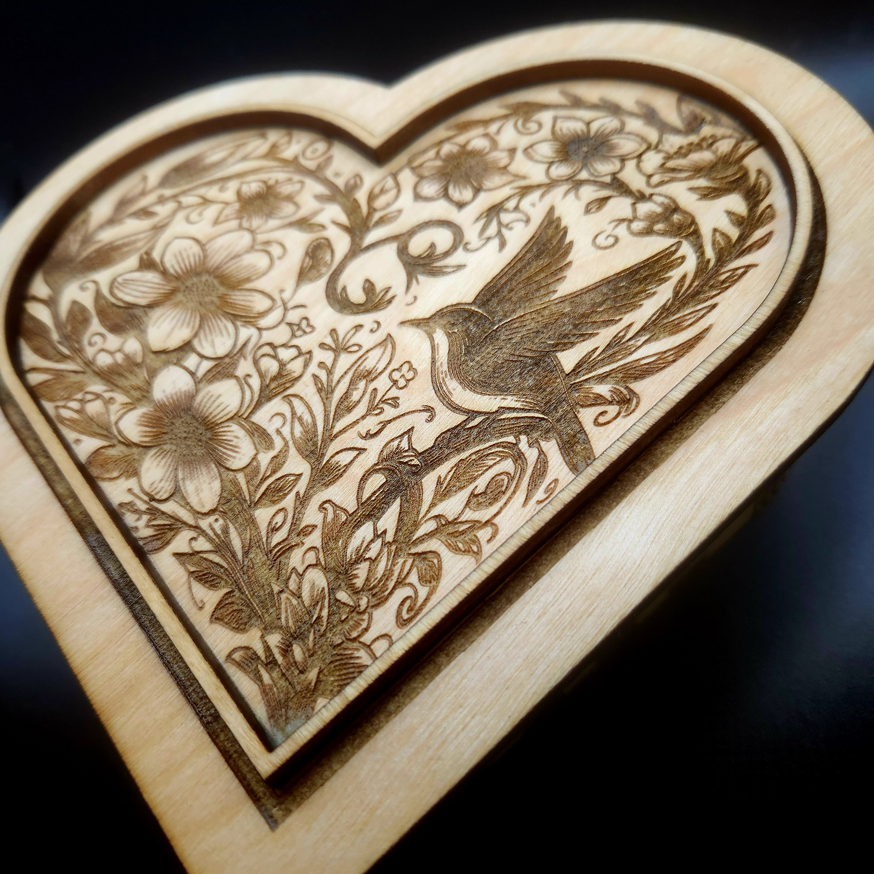Heart Box With Living Hinges Lightburn File - Etsy