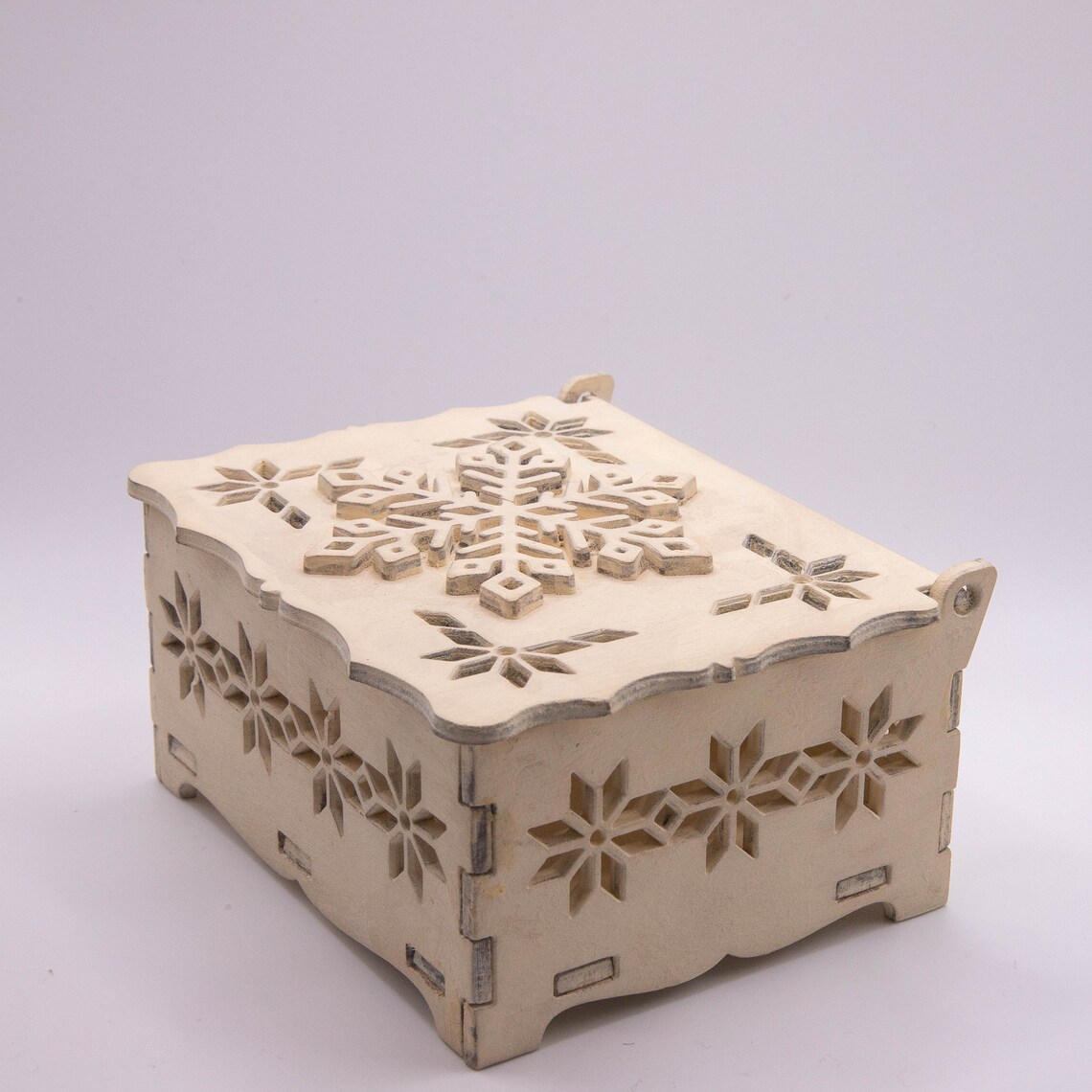 Small Hinged Snowflake Box Lightburn File - Etsy