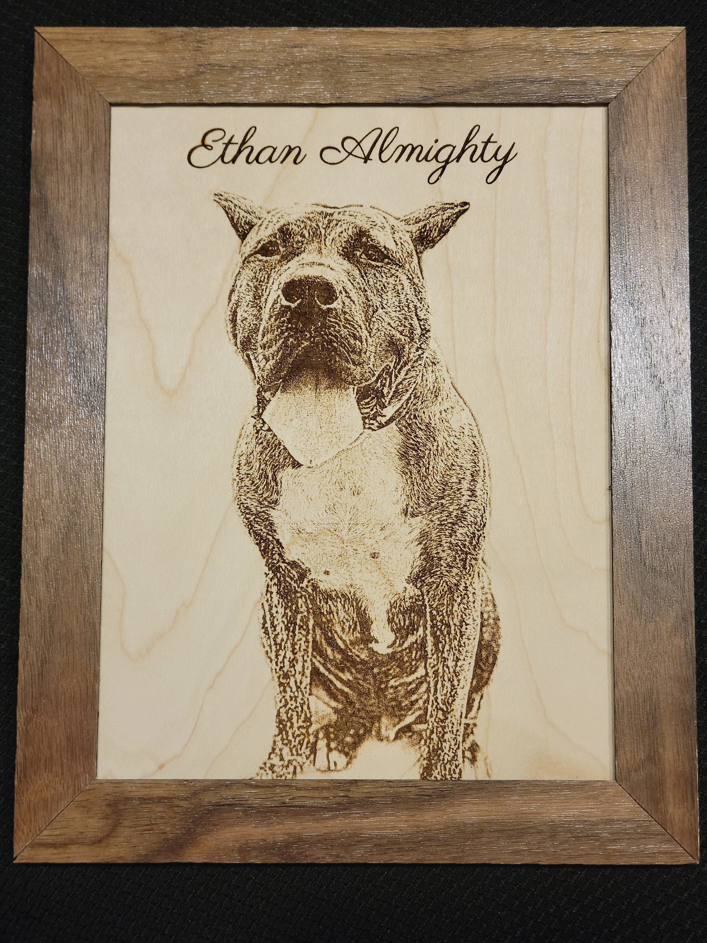 Engraved Pet Portrait Laser Engraved Wood Photo Personalized - Etsy