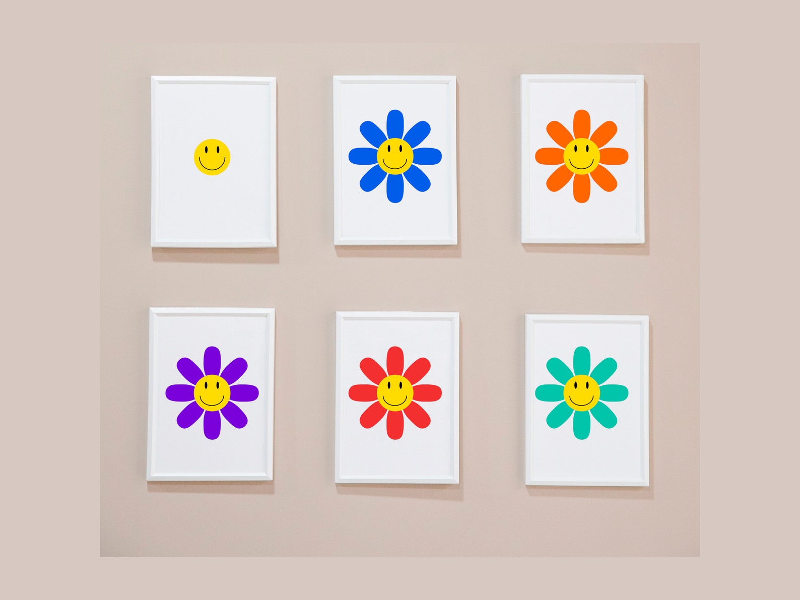 Smiley Face PNG, Daisy Smiley Face, Sublimation, PNG Files, Retro ...