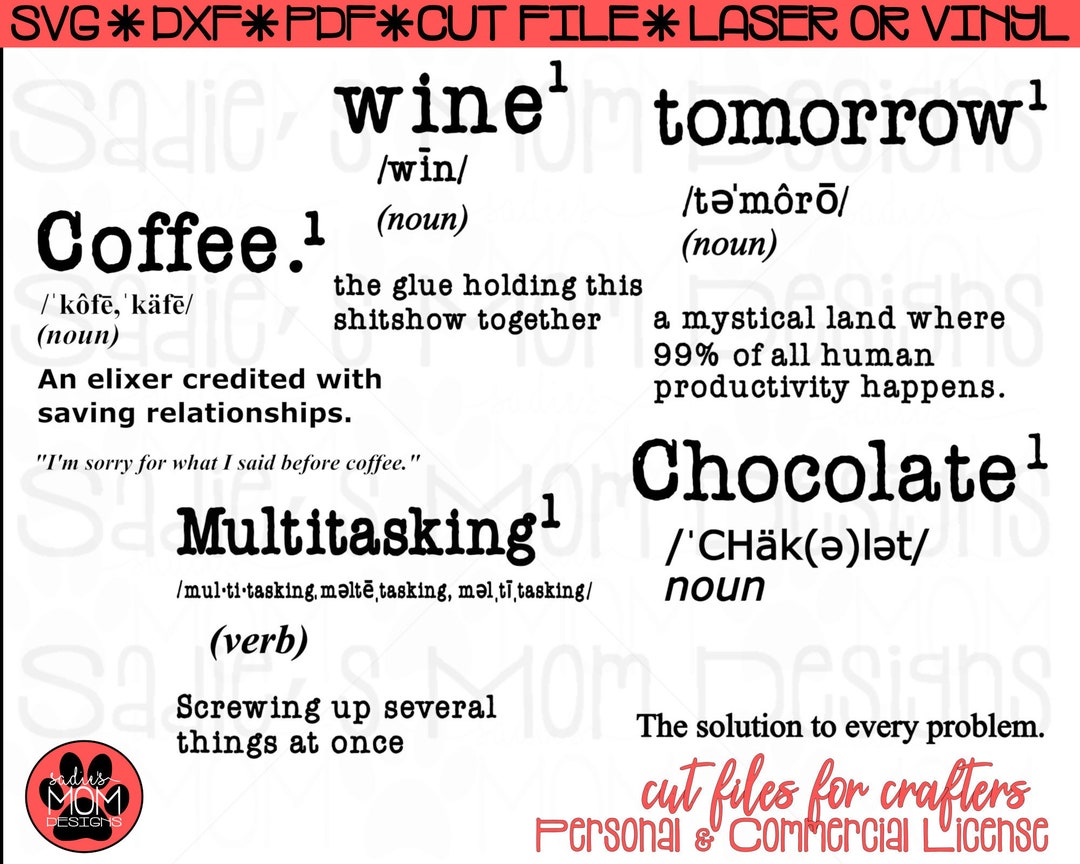 Instant Download Definition SVG Bundle Funny Sign or Shirt - Etsy
