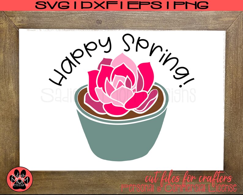 Happy Spring SVG Flower Pot Spring Cut File Customizable | Etsy