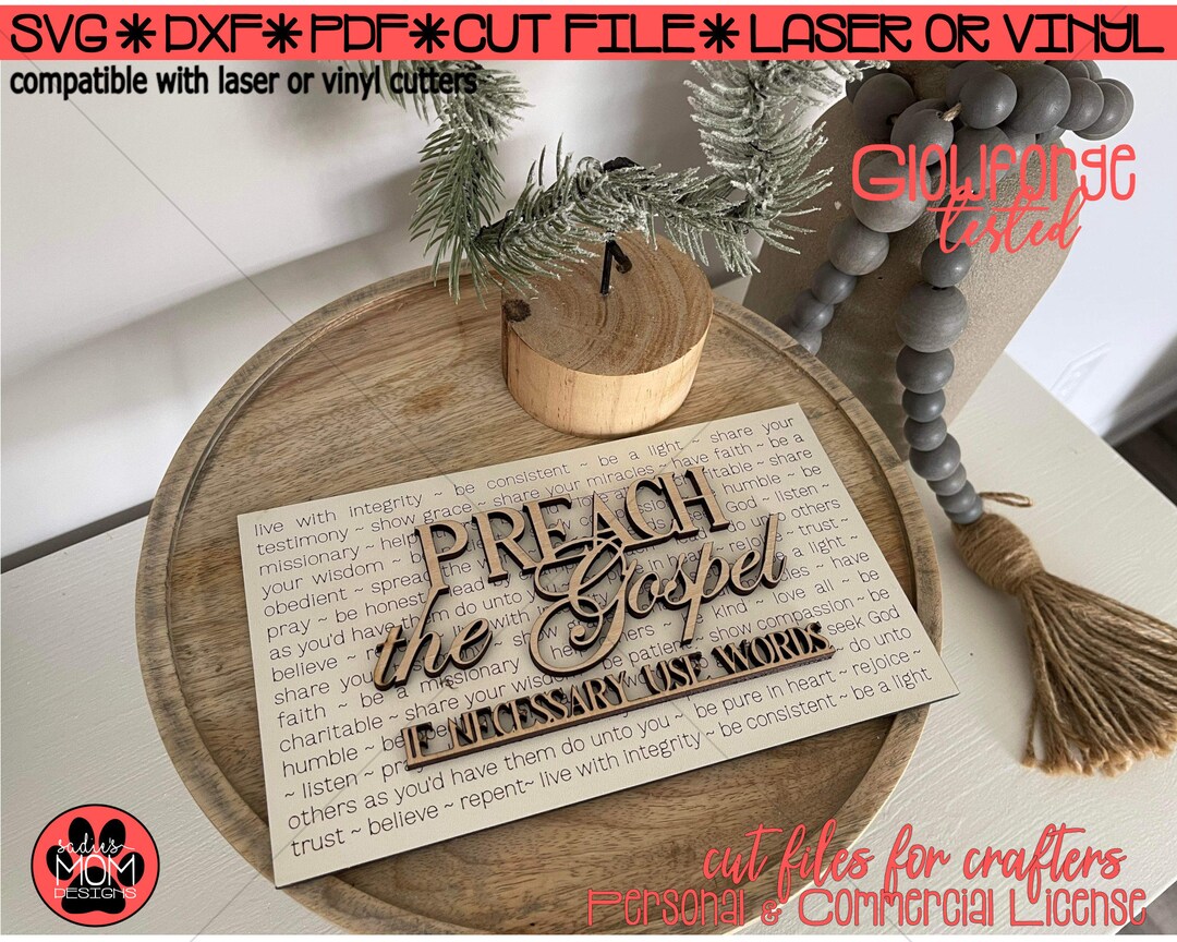 Instant Download | Laser Ready Christian SVG | Preach the Gospel | If ...