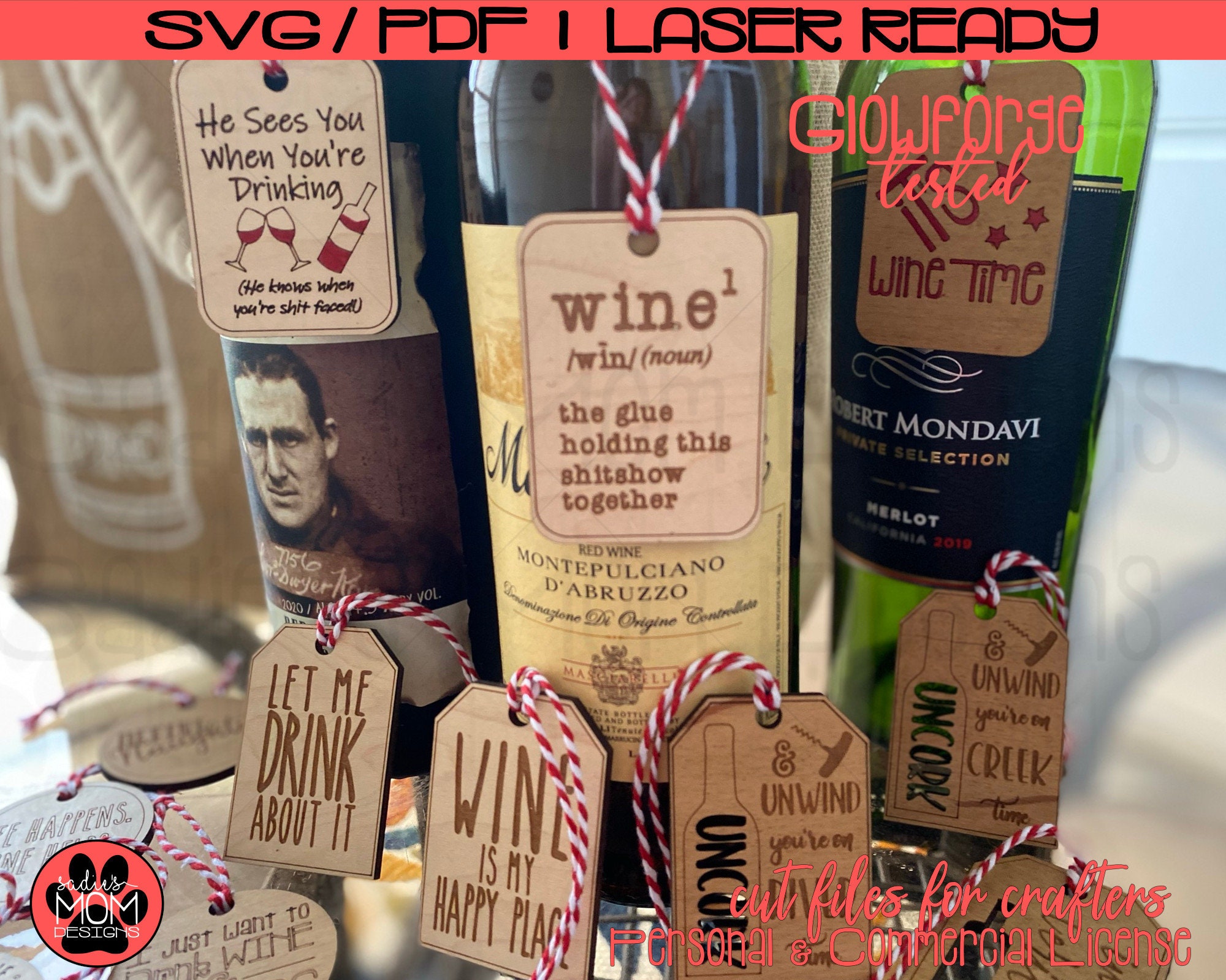 Instant Download 15 Wine Tag Designs SVG Bundle Wine - Etsy