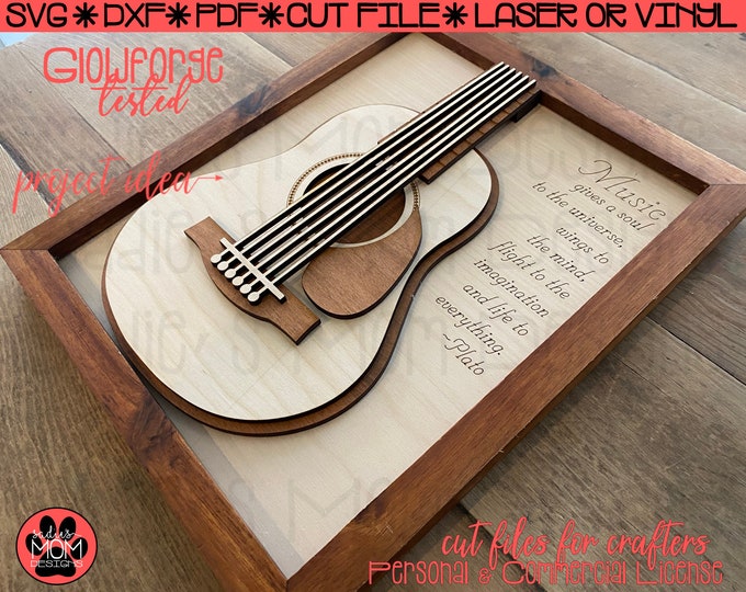Instant Download Laser Ready Guitar SVG Plato Music Quote Layered ...