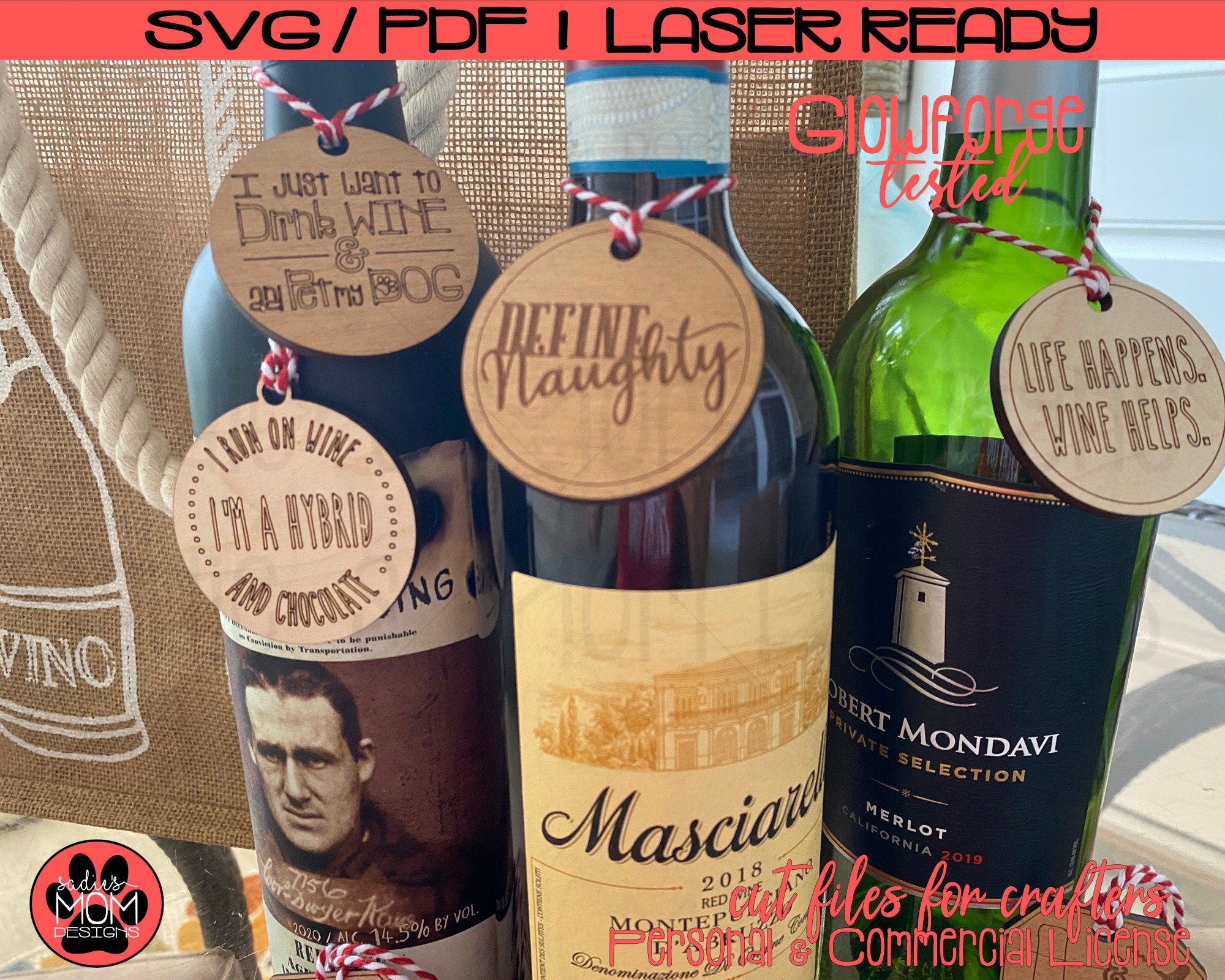 Instant Download 15 Wine Tag Designs SVG Bundle Wine - Etsy