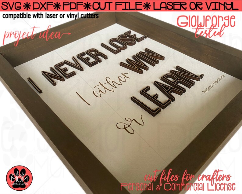 Instant Download | I Never Lose SVG | Nelson Mandela Quote ...