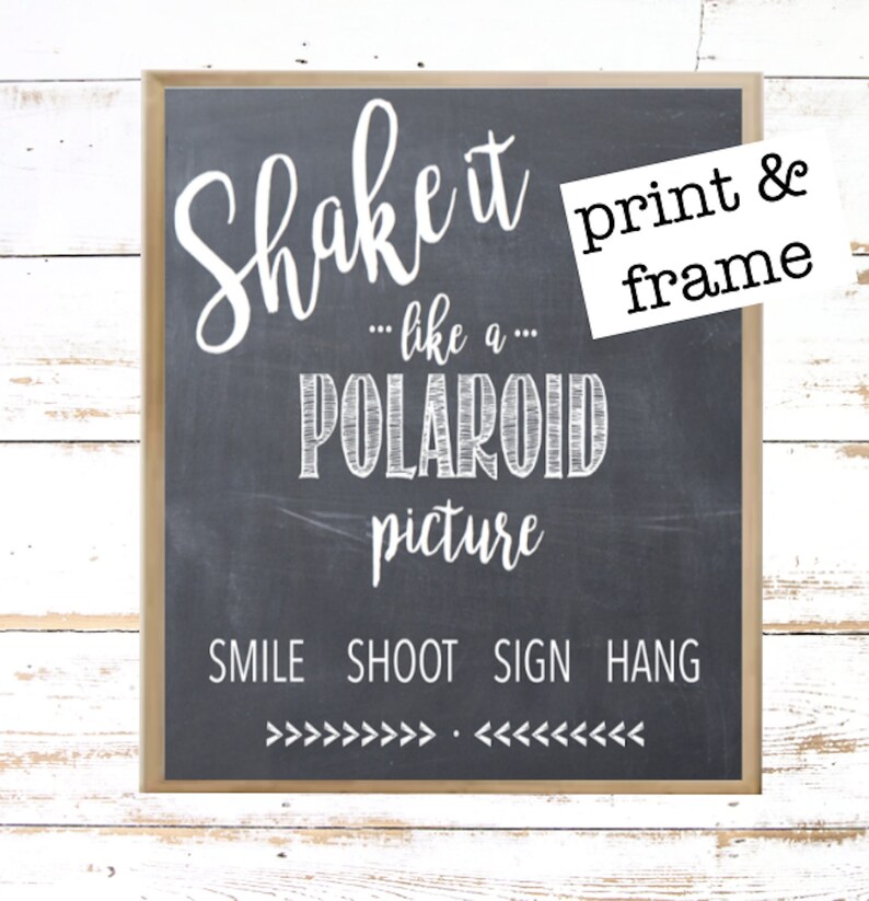 Shake It Like a Polaroid Picture Sign Wedding Photo Guestbook - Etsy