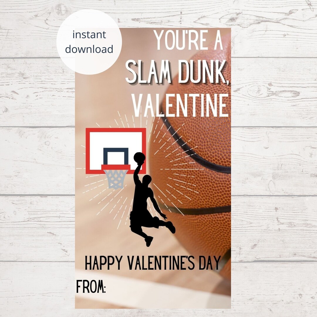 Basketball Valentines, Printable Valentines for Kids, Classroom ...