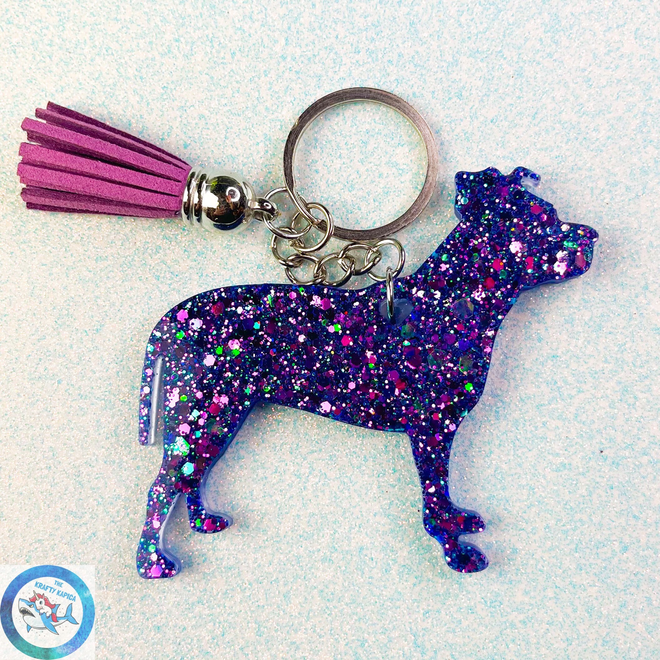 Resin Pit Bull Keychain - Etsy