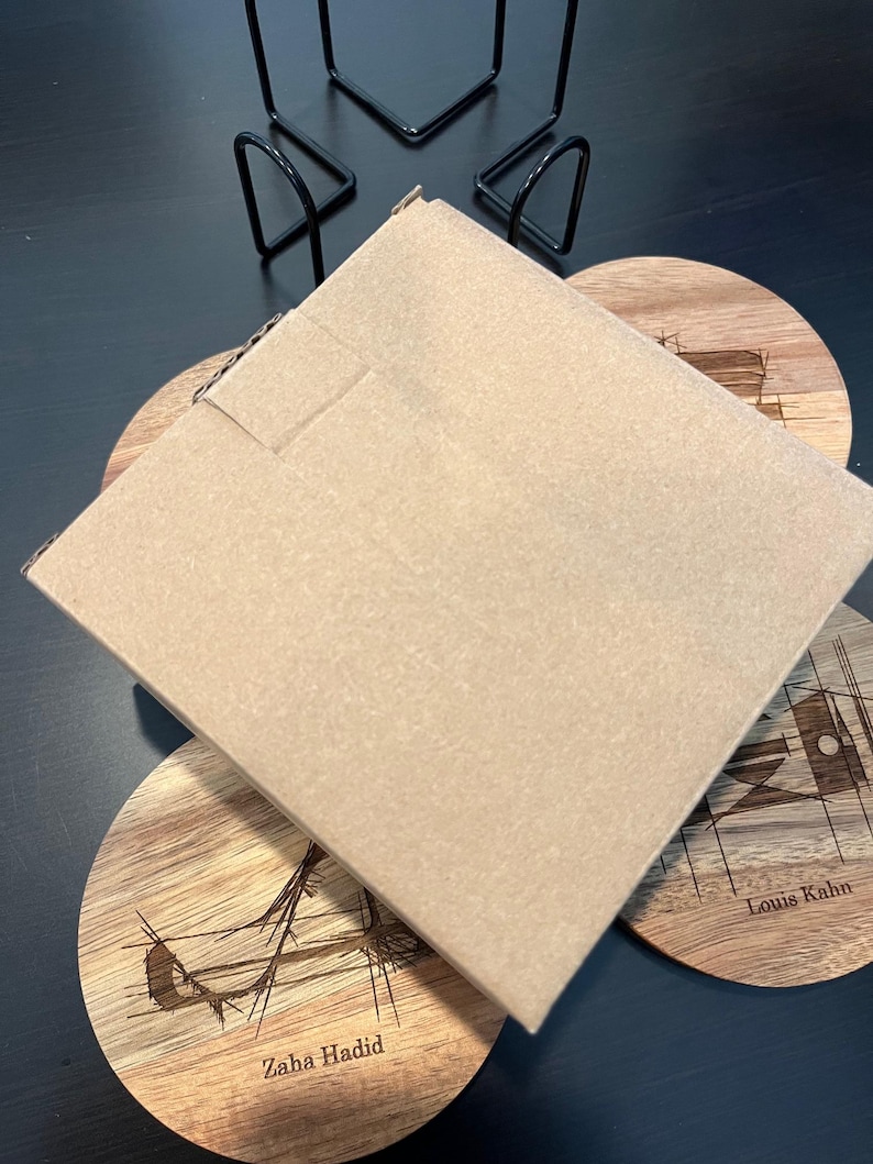 Architect Acacia Wood Coasters Set of 4 Architecture Gift - Etsy