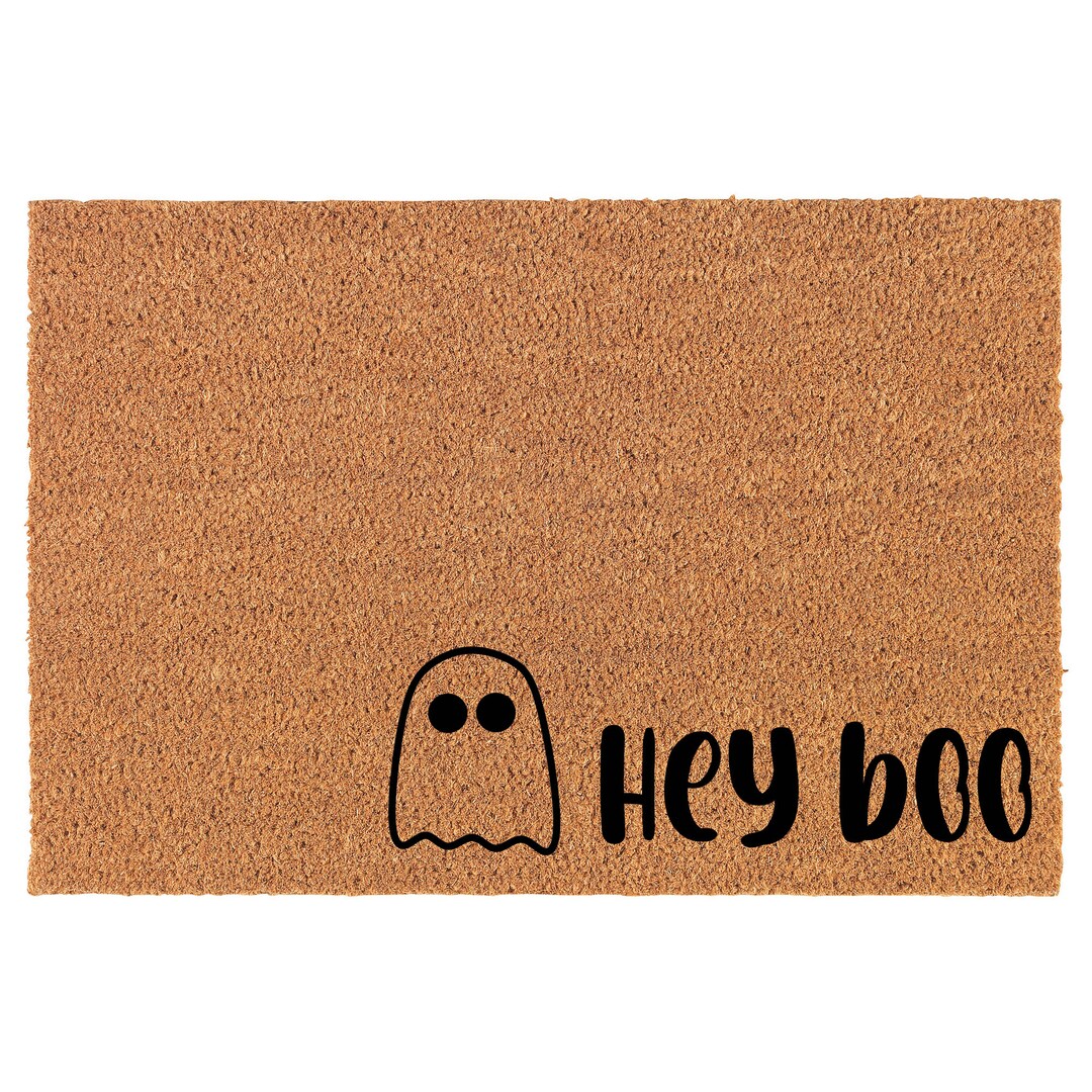 Ghost Hey Boo CORNER Halloween Coir Doormat Door Mat Entry Mat ...
