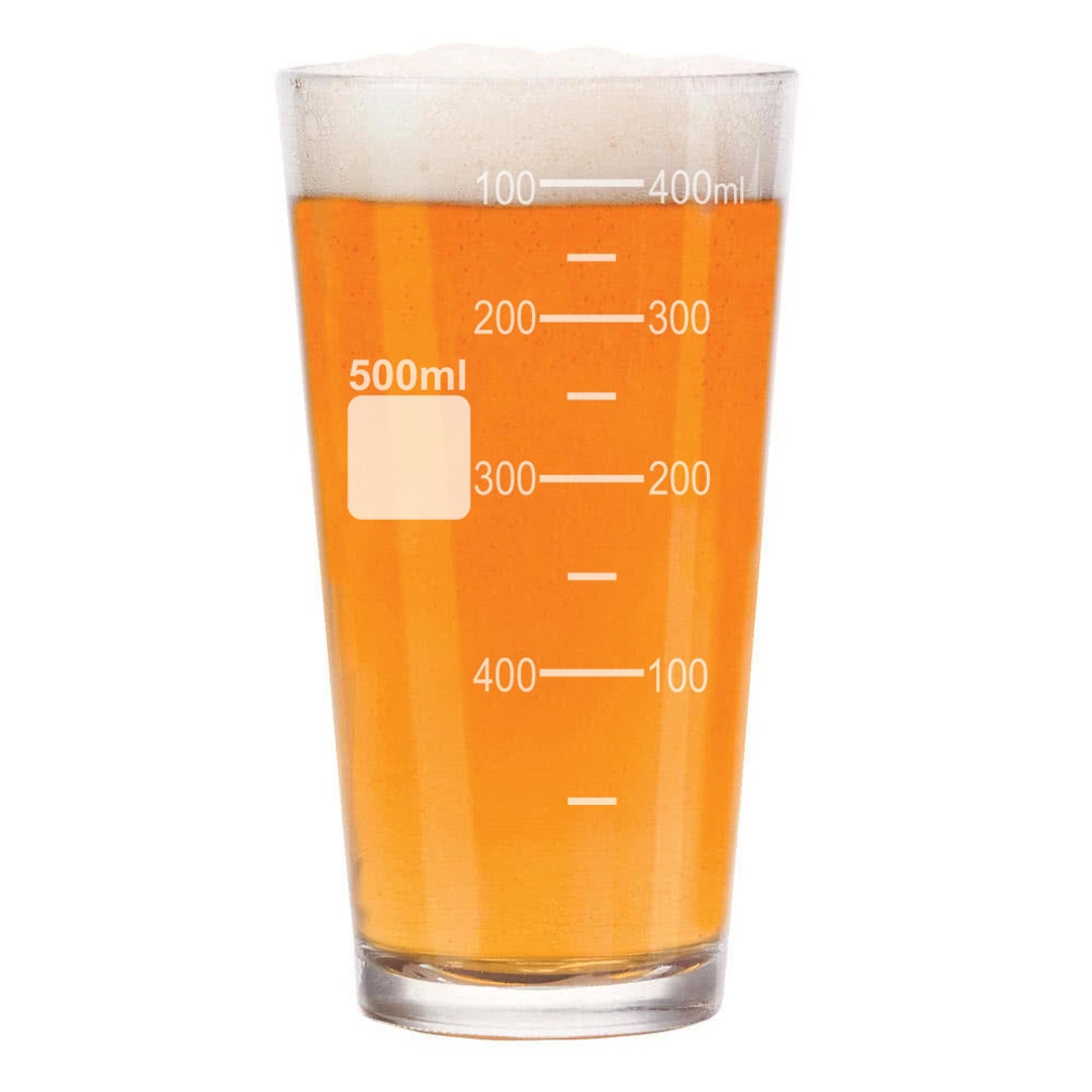 16 Oz Beer Pint Glass Beaker Style Measuring Cup 500 Milliliter Ml ...
