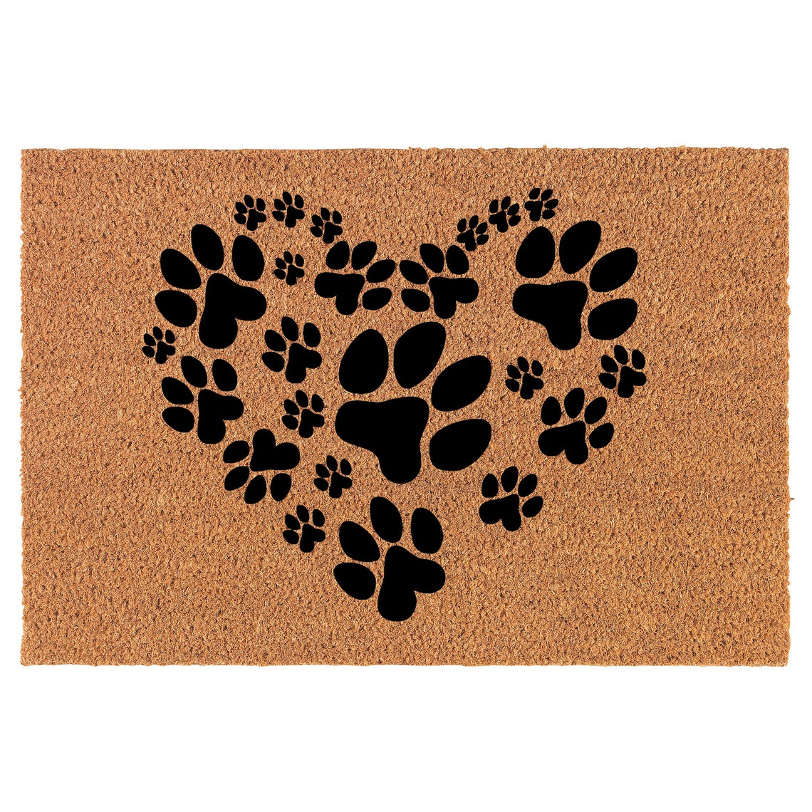 Heart Paw Prints Dog Cat Coir Doormat Door Mat Entry Mat Housewarming ...