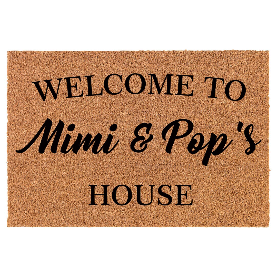 Welcome to Mimi & Pop's House Grandma Grandpa Grandparents Coir Doormat ...
