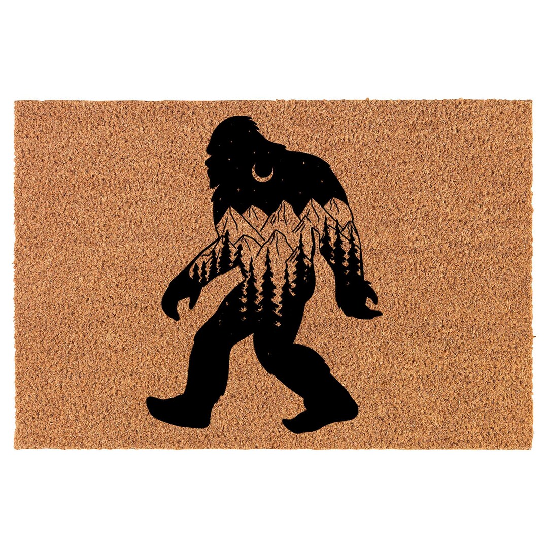 Bigfoot Forest Mountains Stars Coir Doormat Door Mat Housewarming Gift ...