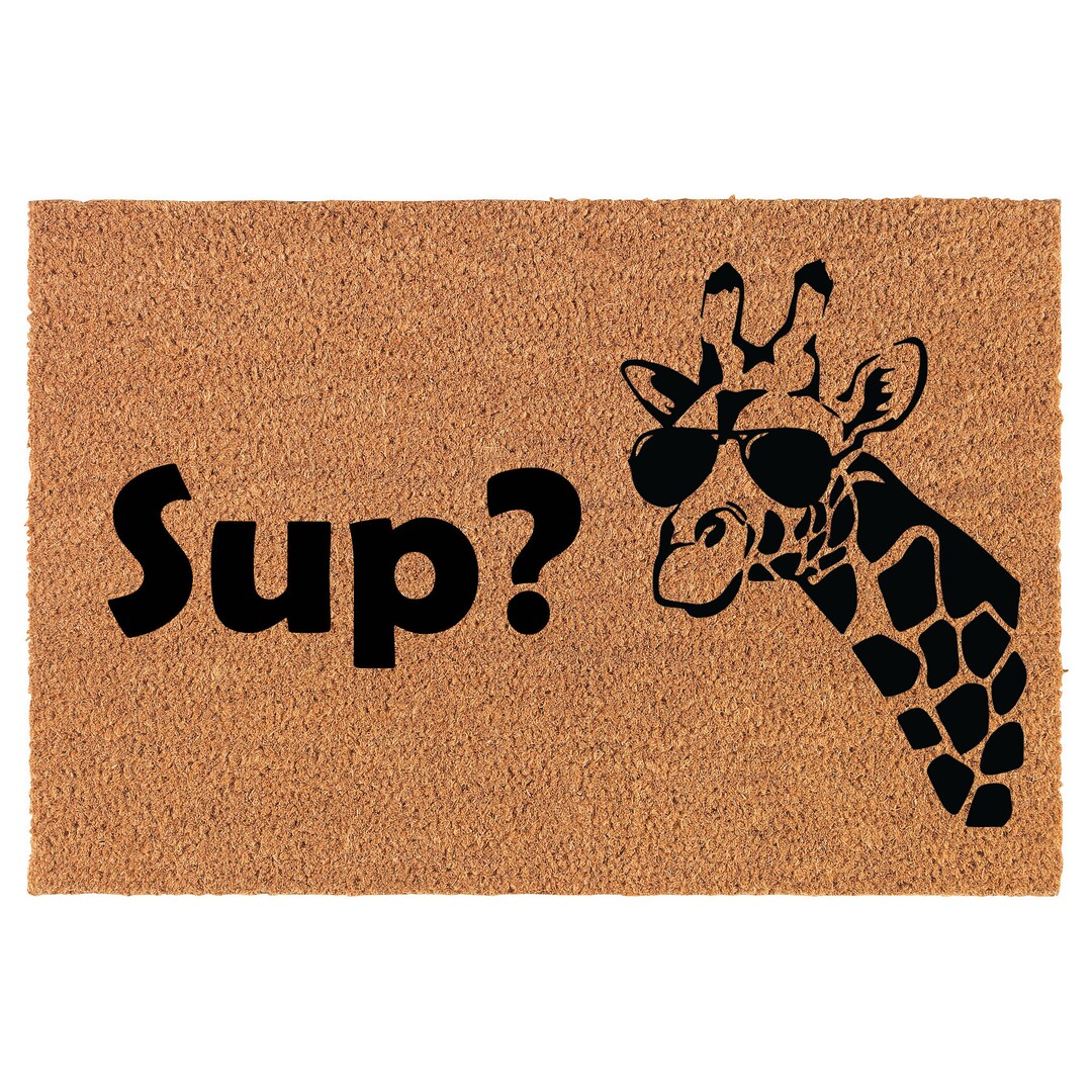 Sup Giraffe Funny Coir Doormat Door Mat Entry Mat Housewarming Gift ...