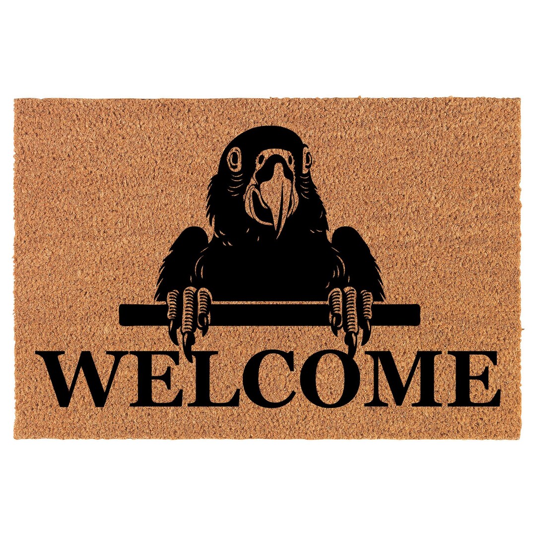 Welcome Peeking Parrot Bird Coir Doormat Door Mat Housewarming Gift ...